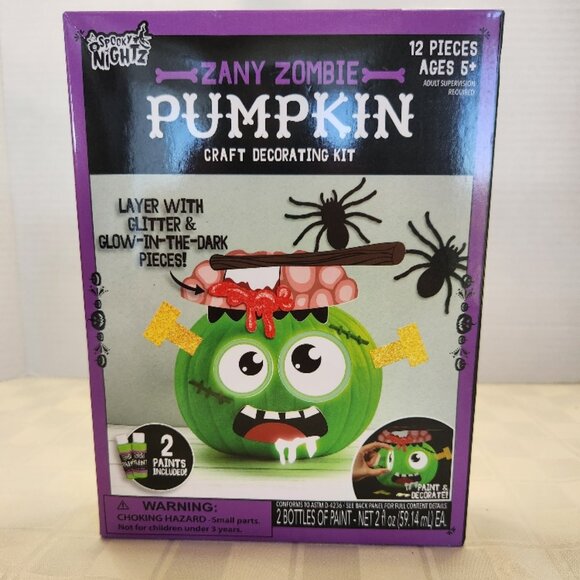Holiday | New Spooky Nightz Zany Zombie Pumpkin Craft Decorating Kit ...